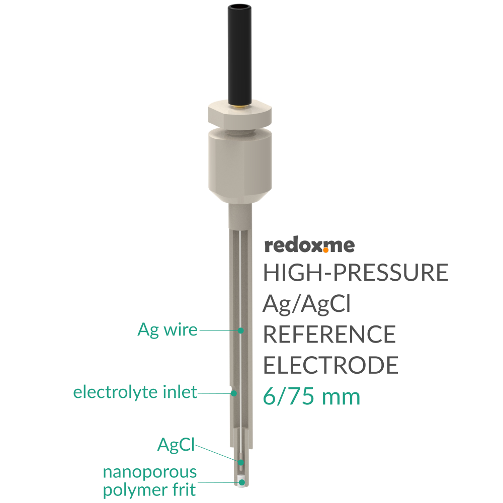 High-Pressure Ag/AgCl Reference Electrode - 6/75 mm | affordable research equipment