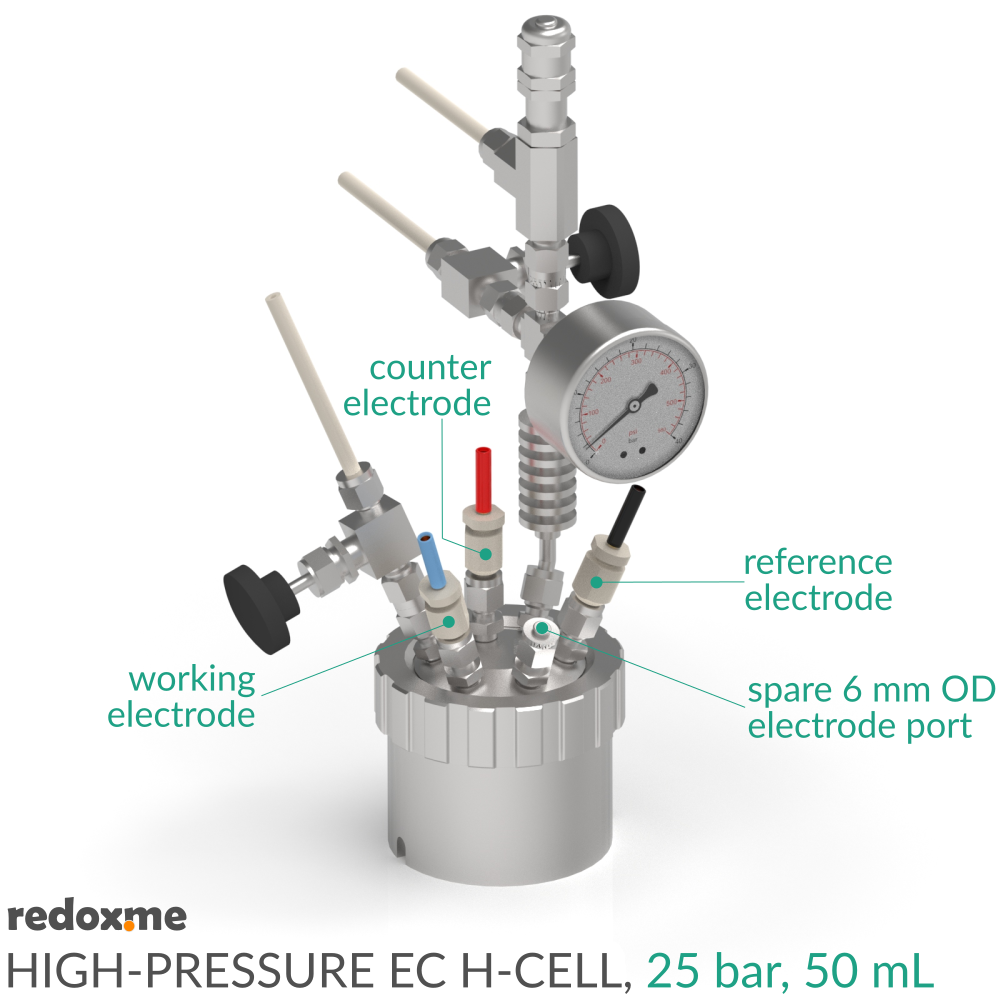 High-Pressure EC H-Cell, 25 bar, 50 mL - High-Pressure Electrochemical ...