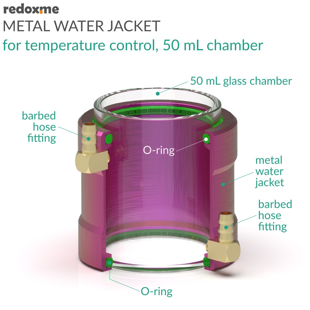Metal Water Jacket for Temperature Control, 50 mL chamber | affordable ...