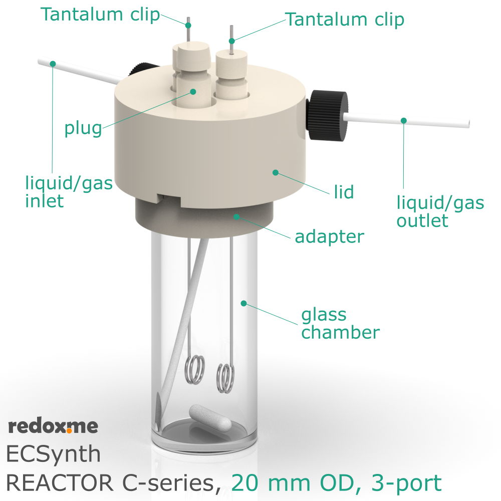 Electrosynthesis Reactor C-series, 20 mm OD, 3-port | affordable ...