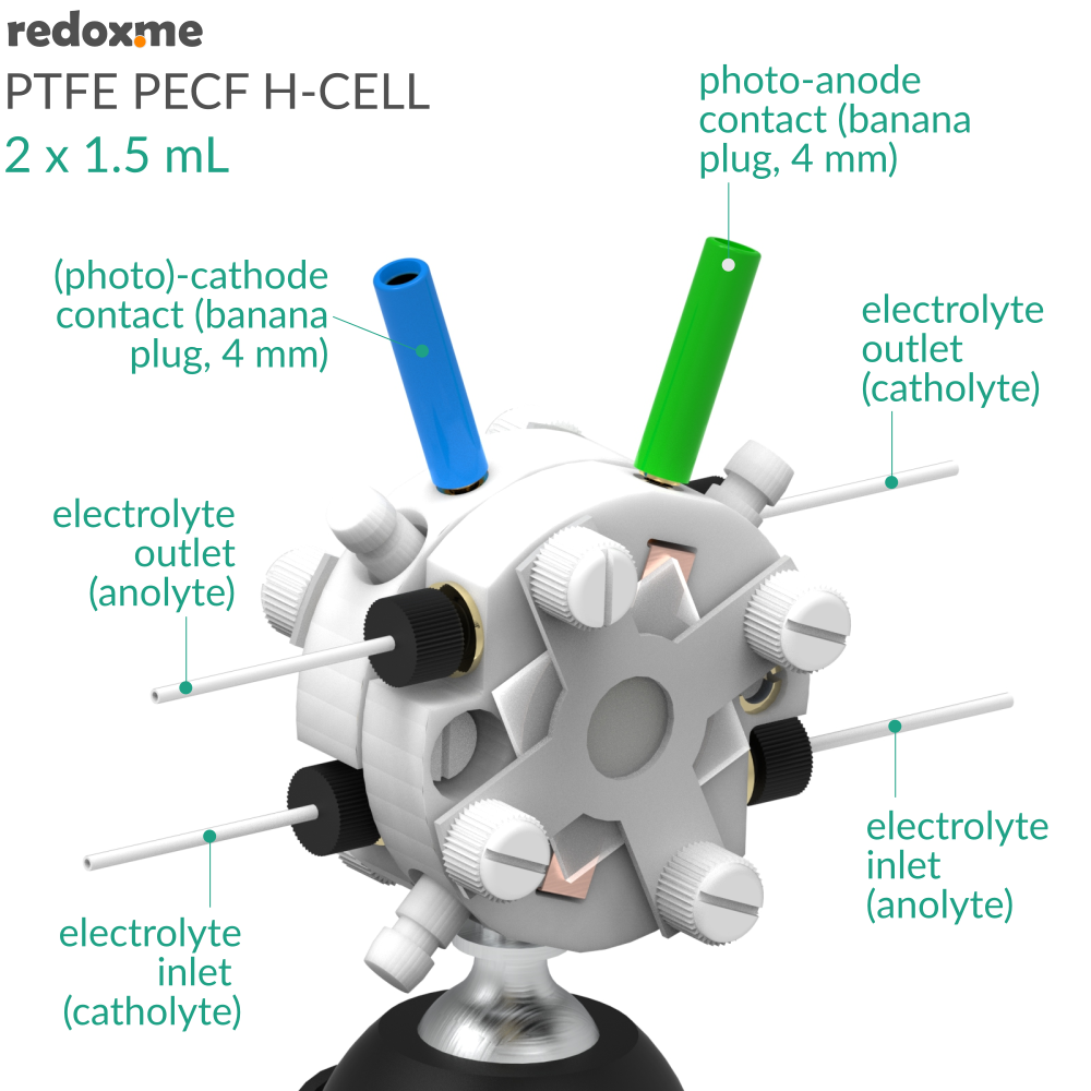PTFE PECF H-Cell 2x1.5 mL - PTFE Photo-Electrochemical Flow H-Cell ...