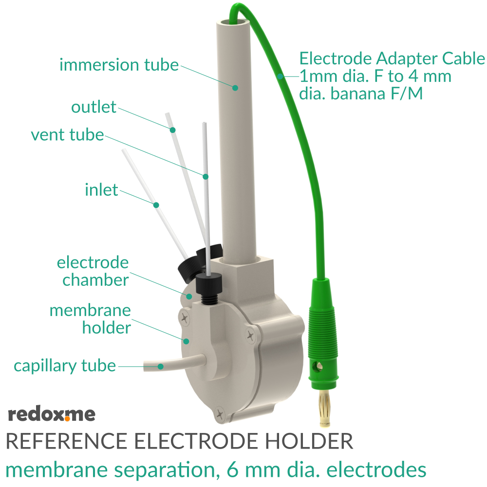 Reference Electrode Holder - membrane separation, 6 mm dia. electrodes ...