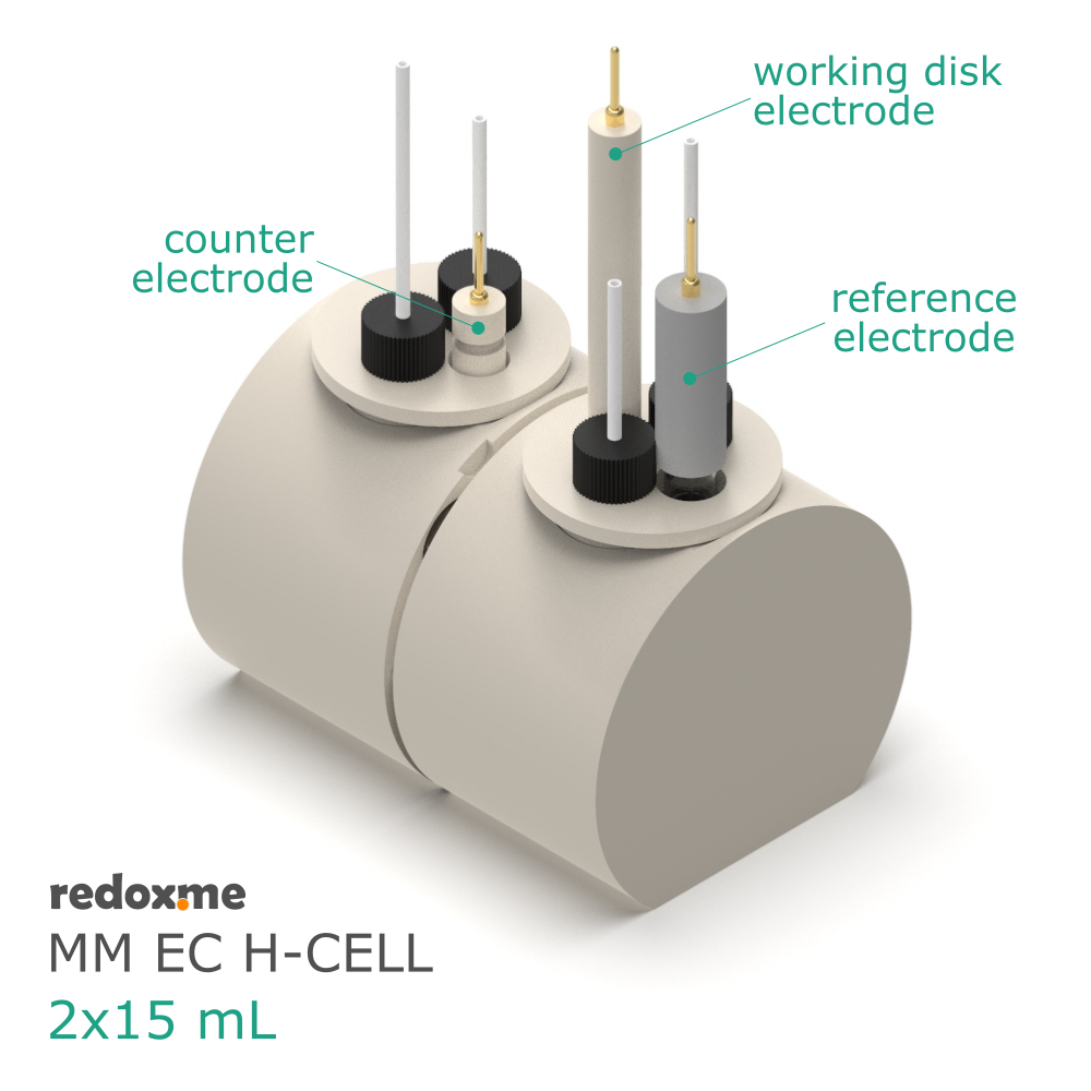 MM EC H-Cell 2x15 mL- Magnetic Mount Electrochemical H-Cell ...