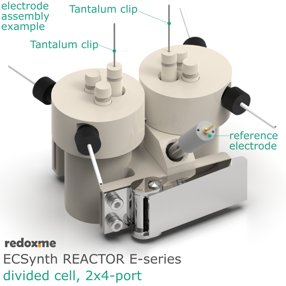 Electrosynthesis Reactor E-series, divided cell, 2x4-port | affordable ...