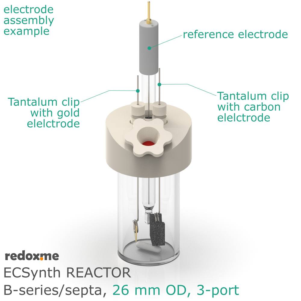 Electrosynthesis Reactor B-series/septa, 26 mm OD, 3-port | affordable ...