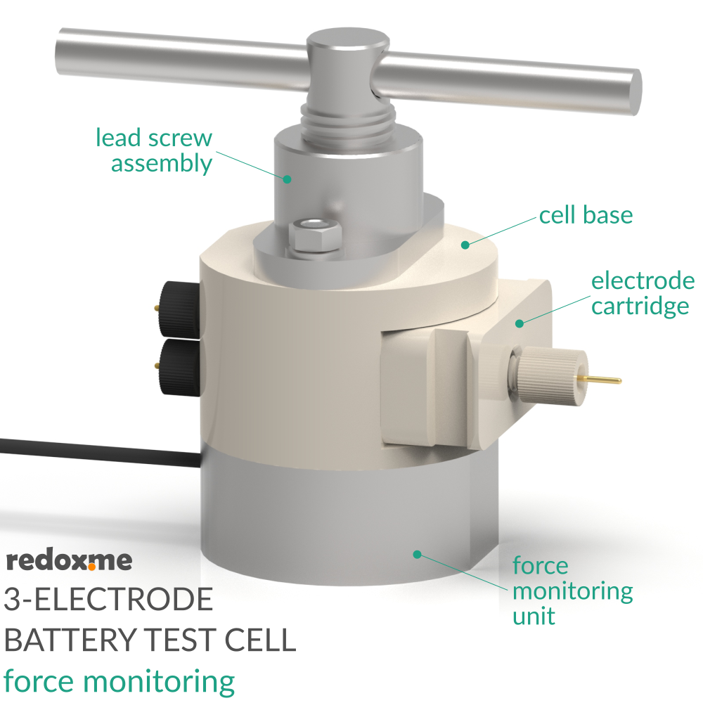 Three Electrode Battery Test Cell – force monitoring | affordable ...